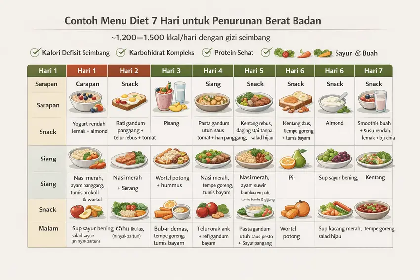 Menu untuk Diet Seminggu Turun 10 Kg yang Aman dan Realistis ...
